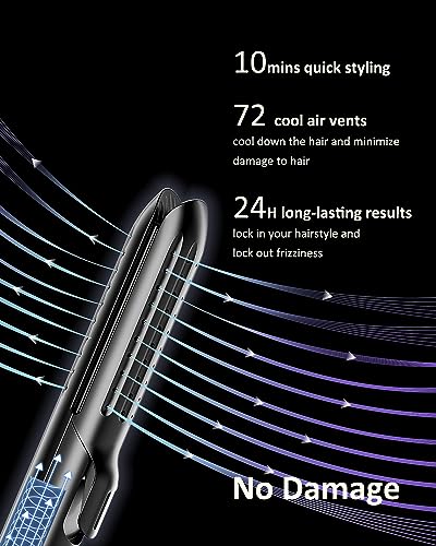 Hair Straightener and Curler 2 in 1 Curling Iron, 360° Airflow Styler Curling Iron Dual Voltage, Ceramic Hair Curler for Short Hair