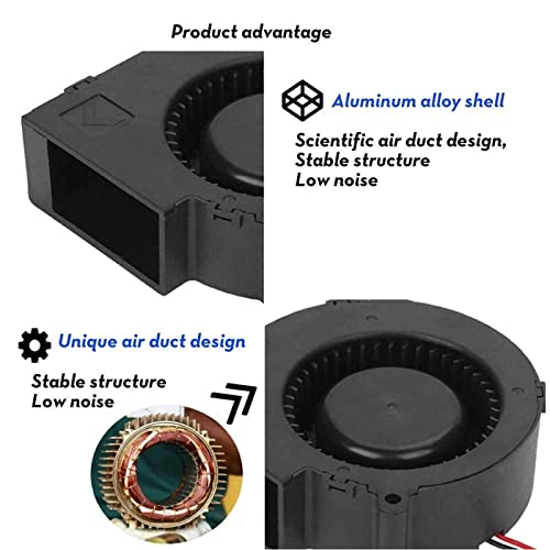 Joyzan BBQ Fan DC 12V Air Turbo Blower, Centrifugal Brushless Cooling Blower Mover Ventilation Inflatable Dryer Electric Fire Starter Cooking Portable for Barbecue Picnic Camping Charcoal Tool 2.85A