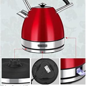 Water Boiler 1.7L/59.8OZ Electric Kettle, 1800W Safe and Fast Heating Design Hot Water Boiler, Large Mouth Design Tea Kettle, Red Fast Heating