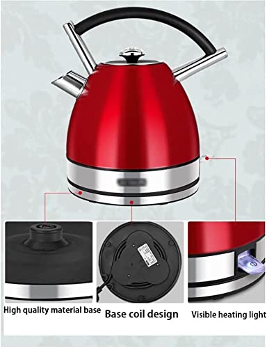 Water Boiler 1.7L/59.8OZ Electric Kettle, 1800W Safe and Fast Heating Design Hot Water Boiler, Large Mouth Design Tea Kettle, Red Fast Heating