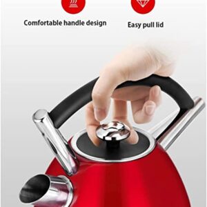 Water Boiler 1.7L/59.8OZ Electric Kettle, 1800W Safe and Fast Heating Design Hot Water Boiler, Large Mouth Design Tea Kettle, Red Fast Heating