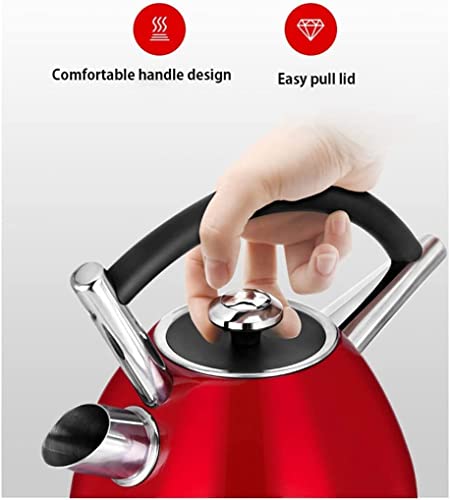 Water Boiler 1.7L/59.8OZ Electric Kettle, 1800W Safe and Fast Heating Design Hot Water Boiler, Large Mouth Design Tea Kettle, Red Fast Heating