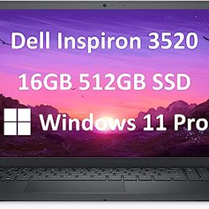 Dell Inspiron 15 3000 3520 15.6" FHD Touchscreen (Intel 4-Core i5-1135G7, 16GB RAM, 512GB PCIe SSD, UHD Graphics) Business Laptop, WVA Anti-Glare, Numeric Keypad, Webcam, Wi-Fi, Win 11 Pro