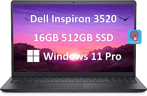 Dell Inspiron 15 3000 3520 15.6" FHD Touchscreen (Intel 4-Core i5-1135G7, 16GB RAM, 512GB PCIe SSD, UHD Graphics) Business Laptop, WVA Anti-Glare, Numeric Keypad, Webcam, Wi-Fi, Win 11 Pro