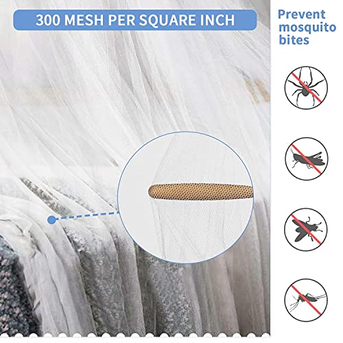 Sublaga Mosquito Net for Bed, Large White Bed Canopy for Girls, Hanging Bed Net, Ideal for Bedroom Decorative, Travel with Storage Bag (Round)