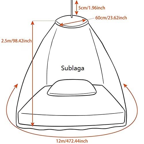 Sublaga Mosquito Net for Bed, Large White Bed Canopy for Girls, Hanging Bed Net, Ideal for Bedroom Decorative, Travel with Storage Bag (Round)