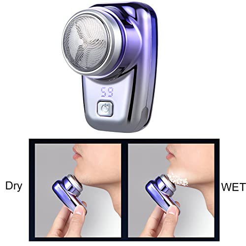 Mini Shaver Portable Electric Shaver, Pocket Size Shaver Wet and Dry Razor, Mini Shaver Portable Electric Shaver for Men, Suitable for Home, car, Travel, Shaving