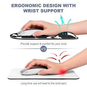 SEPTYK Cute Shark Fierce Navy Blue Pattern Ergonomic Mouse Pad with Wrist Support Rest Gel Non-Slip Rubber Base Mousepad for Computer Laptop Home Office Gaming Pain Relief