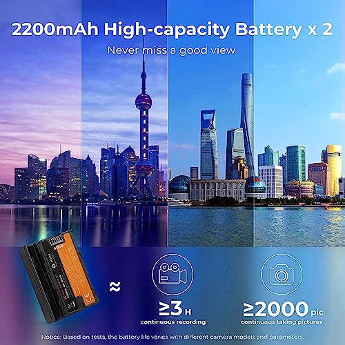 K&F Concept 2200mAh NP-W235 Battery and Charger for Fujifilm X-T5, X-S20, X-H2, X-H2S, GFX 100S, GFX 50S II, X-T4, 2 Pack Battery