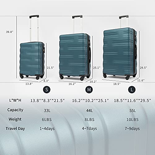 Merax Luggage Sets 3 piece Carry on Luggage Suitcase Sets of 3, Hard Case Luggage Sets Clearance Expandable