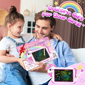 Unicorn Toys for Girls 3-8: 10 Inch LCD Writing Tablet for Kids 4 5 6 7 Year Old Girl Boy Toddler Drawing Pad Doodle Board Travel Activity Games for Kid Age 3-5 Educational Learning Toy