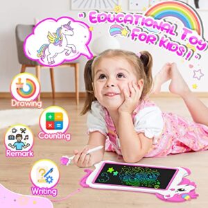 Unicorn Toys for Girls 3-8: 10 Inch LCD Writing Tablet for Kids 4 5 6 7 Year Old Girl Boy Toddler Drawing Pad Doodle Board Travel Activity Games for Kid Age 3-5 Educational Learning Toy