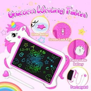 Unicorn Toys for Girls 3-8: 10 Inch LCD Writing Tablet for Kids 4 5 6 7 Year Old Girl Boy Toddler Drawing Pad Doodle Board Travel Activity Games for Kid Age 3-5 Educational Learning Toy