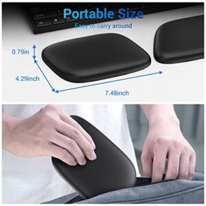 HONKID Elbow Rest for Desk, Ergonomic Cooling Gel Wrist Rest Pad with PU Leather Surface, Armrest Pad Relieve Wrist Elbow Pain for Office, Home and Games, Non-Slip, Parallelogram (1 PC, Black)