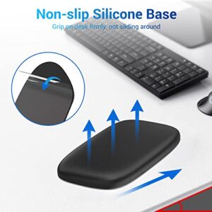 HONKID Elbow Rest for Desk, Ergonomic Cooling Gel Wrist Rest Pad with PU Leather Surface, Armrest Pad Relieve Wrist Elbow Pain for Office, Home and Games, Non-Slip, Parallelogram (1 PC, Black)