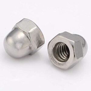 M4-0.7 Metric Acorn Cap Nuts Dome Head Nuts, 304 Stainless Steel 18-8, Plain Finish, 50 PCS