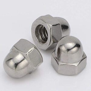 M4-0.7 Metric Acorn Cap Nuts Dome Head Nuts, 304 Stainless Steel 18-8, Plain Finish, 50 PCS