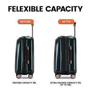 GinzaTravel Luggage Expandable 3 Piece Sets Rare Color PC+ABS Suitcase Set with Smooth wheels and TSA lock