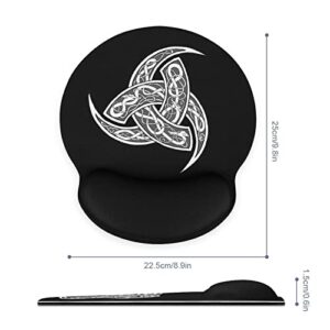 SEPTYK Norse Viking Goddess Wiccan Pattern Ergonomic Mouse Pad with Wrist Support Rest Gel Non-Slip Rubber Base Mousepad for Computer Laptop Home Office Gaming Pain Relief