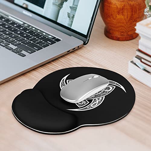 SEPTYK Norse Viking Goddess Wiccan Pattern Ergonomic Mouse Pad with Wrist Support Rest Gel Non-Slip Rubber Base Mousepad for Computer Laptop Home Office Gaming Pain Relief