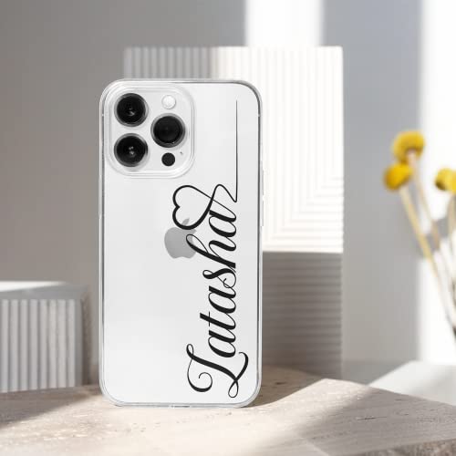 Custom Phone Case for iPhone 11 12 13 14 Pro Max Mini x/xr/xs Personalized Name case, Shockproof Protective Handwritten Style Clear Phone Cover Design Your Own Customized Case for Birthday Friend