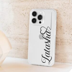 Custom Phone Case for iPhone 11 12 13 14 Pro Max Mini x/xr/xs Personalized Name case, Shockproof Protective Handwritten Style Clear Phone Cover Design Your Own Customized Case for Birthday Friend