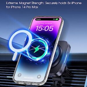 SCORPIFY iPhone 14 Pro Max Case for Magnetic Clear Design, [Non Yellowing] Phone Cover for Men Women, with Tempered Glass Screen+Camera Lens Protector, [Compatible with MagSafe] Slim Bumper, Clear