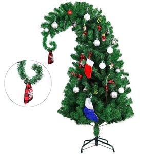 CCINEE 5 Feet Pine Christmas Tree Decor with Solid Metal Stand Santa Claus Artificial Full Green Tree Xmas Decorations for Themed Party Indoor Outdoor Living Room Home