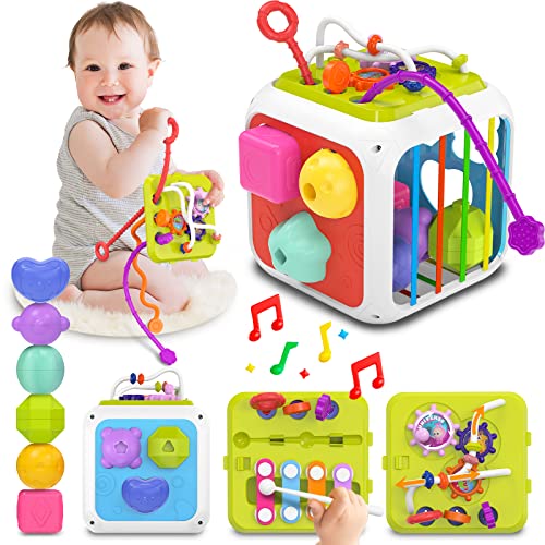 kecristv 7-in-1 Baby Sensory Montessori Toys for 1 Year Old, Toddler Toys for 1 2 Year Old Boys Girls Birthday Gifts, Baby Toys 6 to 12 Months, Multifunction Learning Education Preschool Toys