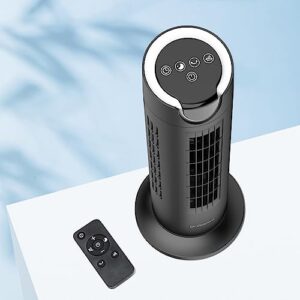 Dr. Prepare Tower Fan for Bedroom, 25 dB Quiet DC Bladeless Fan with Remote, 8 Speeds, 1-8H Timer, 80° Oscillating Fans for Indoors, 16 Inch Portable Desk Table Fan for Room, Home, Office