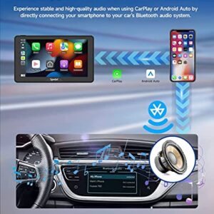 2023 Newest Portable Car Stereo with Wireless CarPlay and Android Auto, Spedal NaviCam-786 Apple CarPlay Dash Mount Car Screen, 7" IPS Touchscreen, Mirror Link/Bluetooth/Navigation/Voice Control