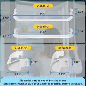 240534701 & 240534901 Refrigerator Shelf Retainer Bar Compatible with Frigidaire, Kenmore Refrigerator Door Shelf Parts,Replaces PS734936 AP3214631 948952 AP3214630 PS734935 948954 AH734935 EA734935