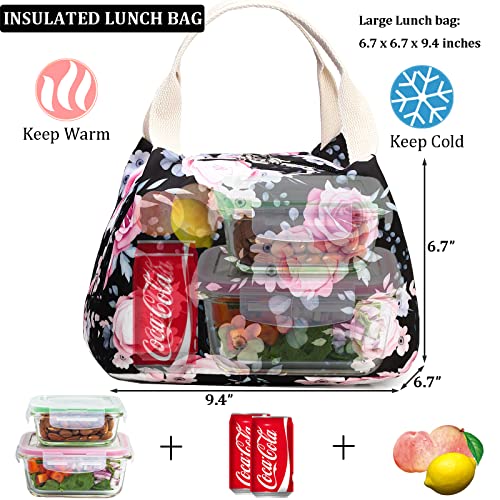 JIANYA School Backpack for Teens Girls School Bag Floral Kids Girls School Book Bags Backpacks Set