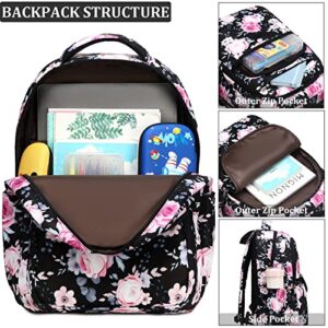 JIANYA School Backpack for Teens Girls School Bag Floral Kids Girls School Book Bags Backpacks Set