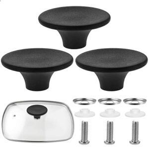 tiesome 3 pcs pot lid knob, universal replacement pan lid cover knobs, 5.5cm large handle lid knob, kitchen cookware knob handle, bakelite circular handgrip knobs