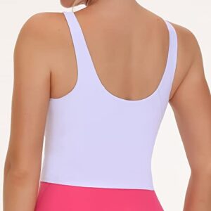 THE GYM PEOPLE Women's Sports Bra Sleeveless Workout Tank Tops Running Yoga Cropped Tops with Removable Padded White