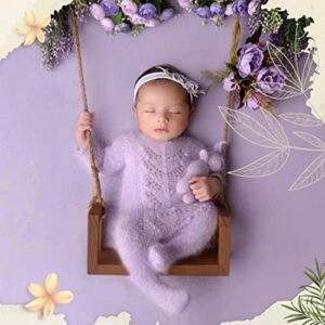 M&G House Newborn Photography Props Swing Prop Wooden Swing Baby Photo Props Wooden Prop Swing Baby Photoshoot Props Newborn Photography Accessory(Brown, 6 Sunflowers)