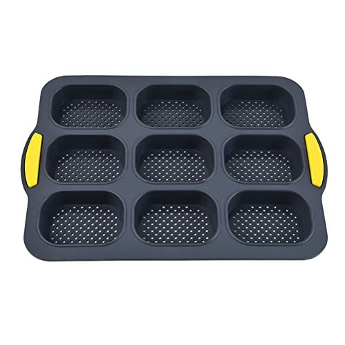 Mini Baguette Pan Silicone Bread Pan 8 Grid Silicone Baguette Baking Tray Non Stick Perforated Pan Cake Baking Mould French Bread Molds Kitchen Baking Tools (b)