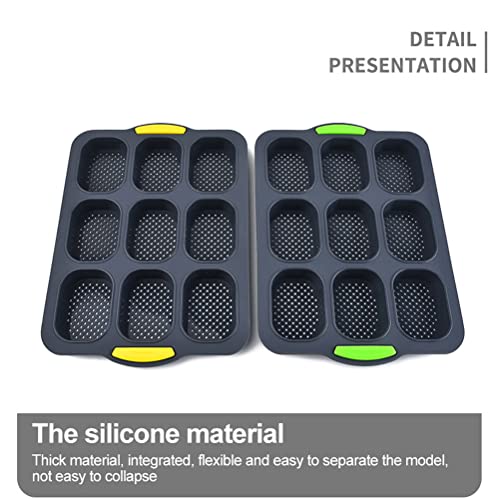 Mini Baguette Pan Silicone Bread Pan 8 Grid Silicone Baguette Baking Tray Non Stick Perforated Pan Cake Baking Mould French Bread Molds Kitchen Baking Tools (b)