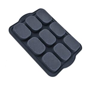 Mini Baguette Pan Silicone Bread Pan 8 Grid Silicone Baguette Baking Tray Non Stick Perforated Pan Cake Baking Mould French Bread Molds Kitchen Baking Tools (b)