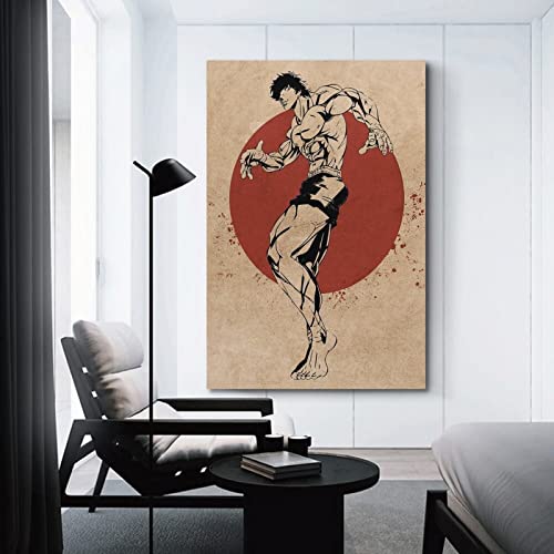 SHAHU Baki Hanma Poster for Bedroom Aesthetic Wall Decor Canvas Wall Art Gift 12x18inch(30x45cm)