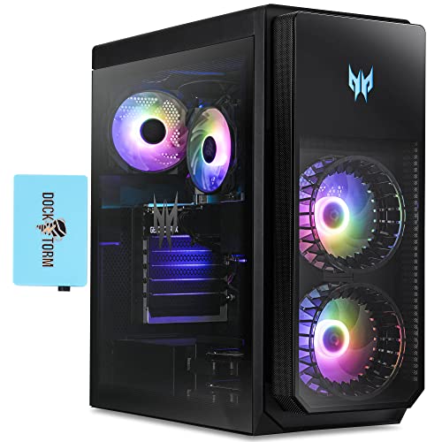 acer Predator Orion 5000 Gaming Desktop PC (Intel i7-12700F 12-Core, 16GB DDR5, 4TB SATA SSD, GeForce RTX 3080 10GB, WiFi 6E, Win11P) w/Backlit KYB, USB Mouse, & Dockztorm Dock