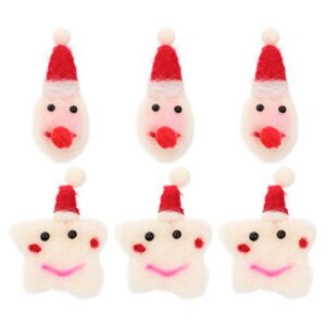 gadpiparty christmas felt ornament kit felt santa wreath decor house gifts old man gift 6 pcs christmas giveaways felt adornment for party felt decoration elder