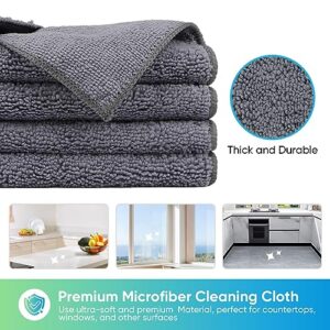 HOMEXCEL Microfiber Cleaning Cloth, 12 Pack Premium Microfiber Towels for Cars, Lint Free, Scratch-Free, Highly Absorbent, and Reusable Cleaning Rags for Car, Household, Kitchen, Window, 12"X12" Grey