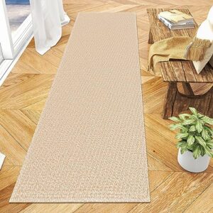 kozyfly boho runners for hallways 2x6 ft washable hall carpet runner non slip kitchen rug beige cotton entryway runner rugs throw bedside rugs for indoor hallway bedroom kitchen