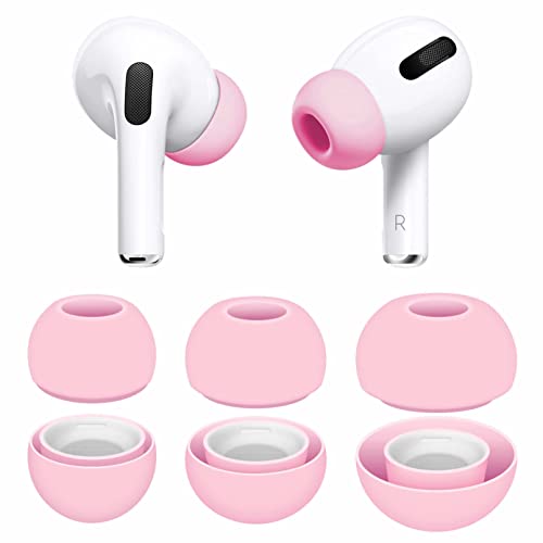 IiEXCEL 3 Pairs Compatible with AirPods Pro 1st 2nd Ear Tips Buds, Small Medium Large 3 Size Silicone Rubber Eartips Earbuds Gel Accessories Compatible with AirPods Pro 2 and 1st - S/M/L Rose Pink