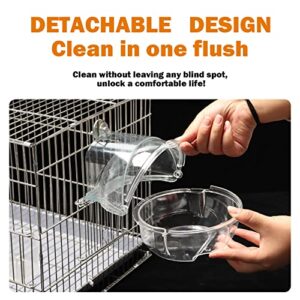 MUYG Bird Bath Box for Cage, Parrot Hanging Planet Bathtub No-Leakage Transparent Omnidirectional Observation Tub Shower Box Birds Cage Accessory for Canary Parrot Crested Cockatiel Lovebird