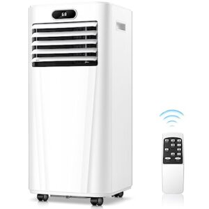 zafro 8,000 btu portable air conditioners, air conditioner for room up to 350 sq.ft, 3-in-1 portable ac unit cool & dehumidifier & fan modes with remote control/drain hose, white