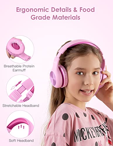 Nabevi Kids Headphones with Microphone, Over-Ear Headphones for Kids Boys Girls