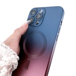 LSL for iPhone 14 Pro Max Case [Compatible with MagSafe] Soft TPU Bumper Anti-Drop Anti-Scratch Shockproof Full Camera Lens Protective Slim Multicolor Magnetic Cover - Blue Red